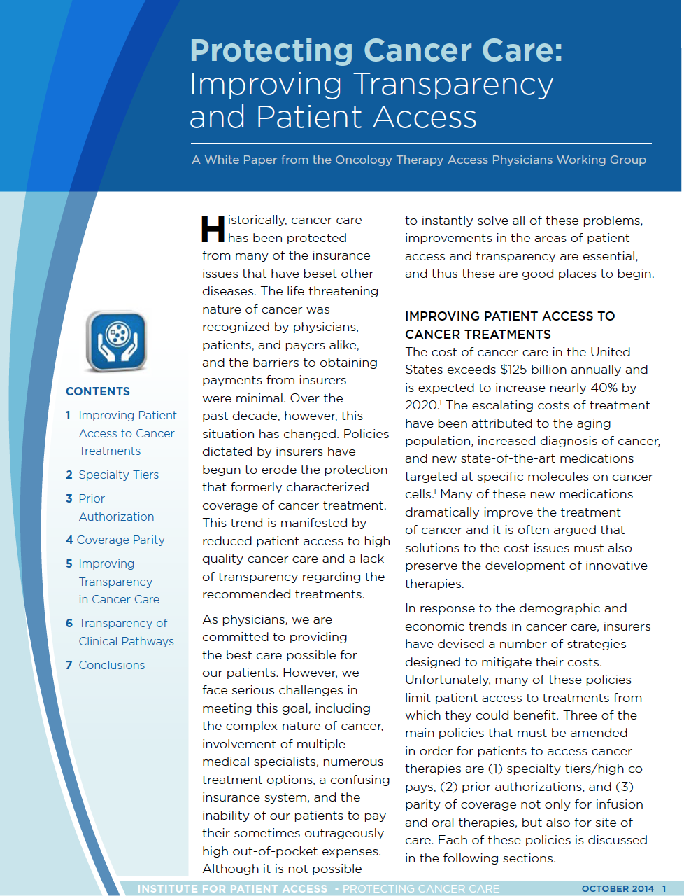 Protecting Cancer Care: Improving Transparency and Patient Access ...