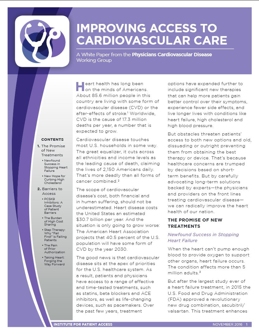 Improving Access to Cardiovascular Care - Alliance for Patient Access
